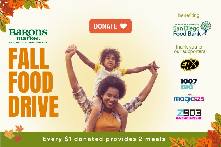 Support the San Diego Food Bank and Barons Market Fall Food Drive ...
